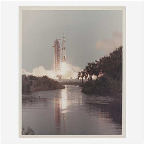 The ill-fated Apollo 13 Saturn V rocket lifting off to the Moon, NASA Apollo 13, 11 April 1970 ...